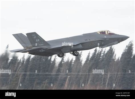 An F 35a Lightning Ii Retracts Its Wheels As It Takes Off For A Routine