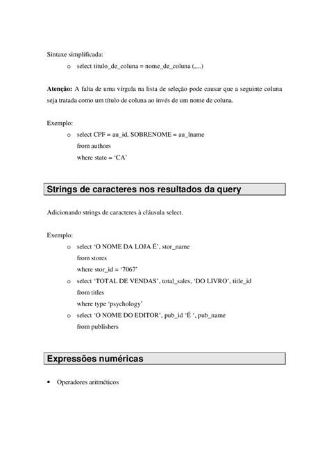 Linguagem Sql Apostilas Informática Part2 Docsity