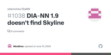 Dia Nn 19 Doesnt Find Skyline · Issue 1038 · Vdemichevdiann · Github