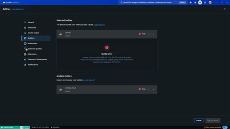 Builder Error In Docker Desktop For Windows Internal Server Error Docker Desktop Docker