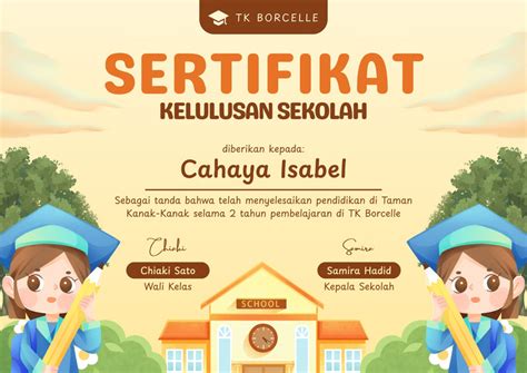 Gratis Contoh Sertifikat Kelulusan Bebas Edit And Cetak Canva