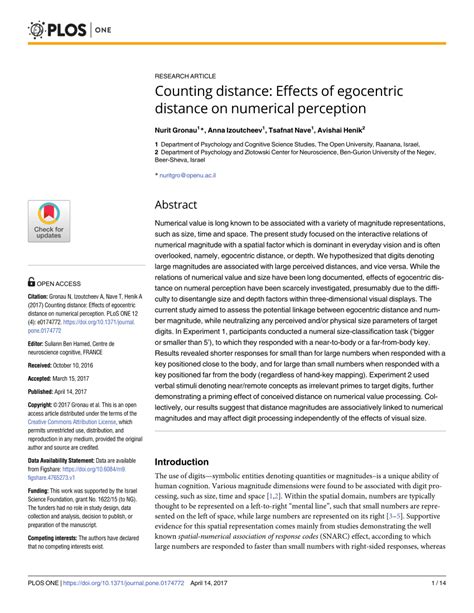 Pdf Counting Distance Effects Of Egocentric Distance On Numerical
