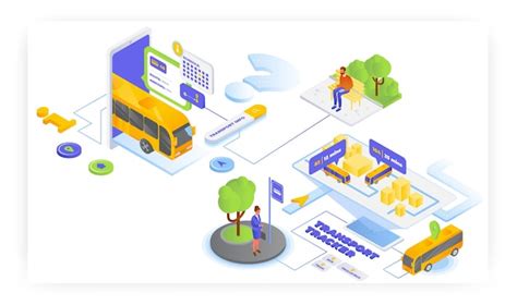 Premium Vector City Public Transport Tracker Vector Isometric