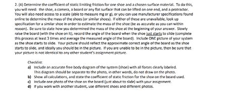 Solved 2 4 Determine The Coefficient Of Static Limiting
