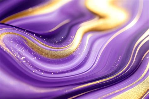 Purple And Gold Waves Flow Smoothly Abstract Luxurious Purple And Gold