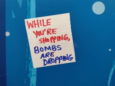 Political Sticker While Youre Shopping Bombs Are Dropping Stock