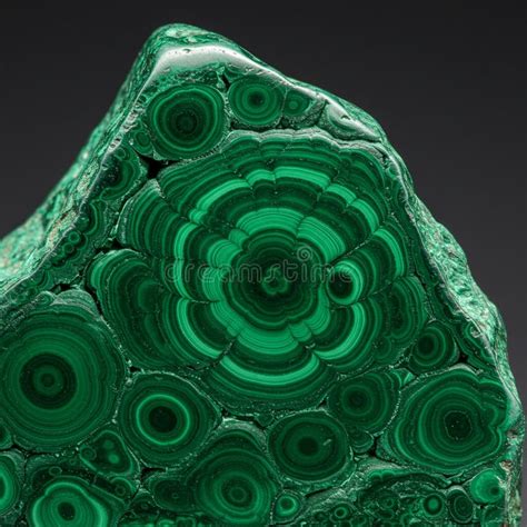 Malachite Specimen Displaying Striking Concentric Circular Patterns