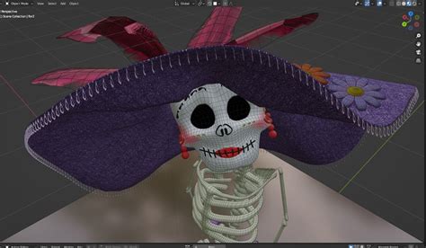 Catrina Mexicana La Catrina Garbancera 3d Model 3d Model Rigged Cgtrader