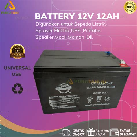 Batu Batere Baterai Battery Aki V Ah Dfm Aki Kering Sepeda Listrik Selis Ups Sprayer