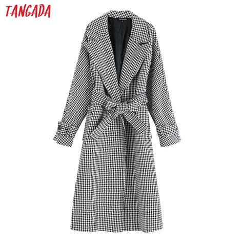 Tangada элегантное зимнее женское длинное пальто куртка повседневное высококачественное теплое