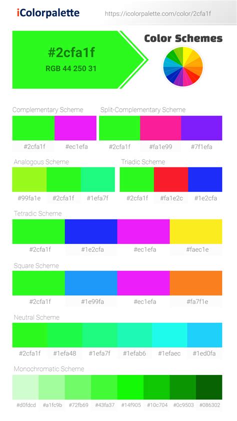 Radioactive Green Color Conversion Cmyk Hsl Rgb Pantone Printing Match