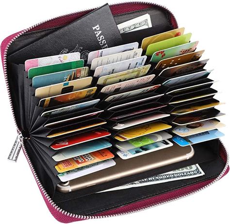 Men Women Rfid Blk Leather 36 Slots Multi Credit Card Holder Large