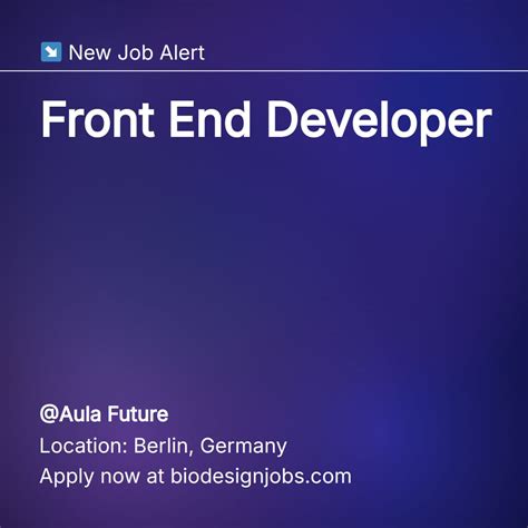 Biodesign Jobs On Linkedin Front End Developer At Aula Future