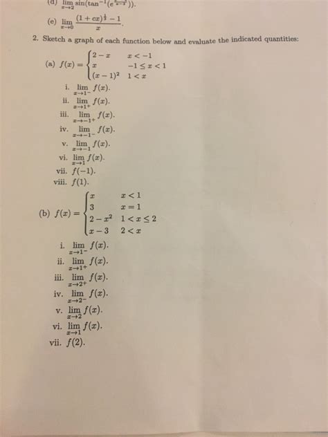 solved sketch a graph of each function below and evaluate