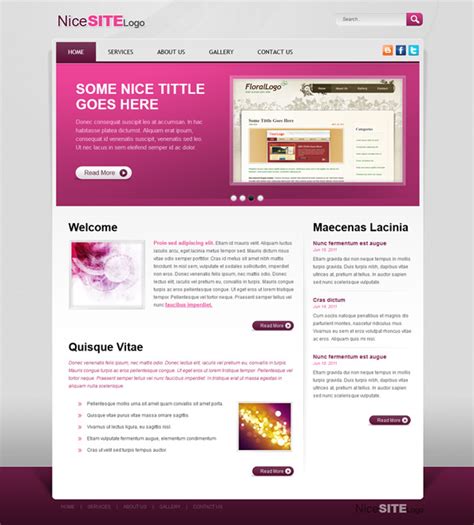 pink website css template website css templates