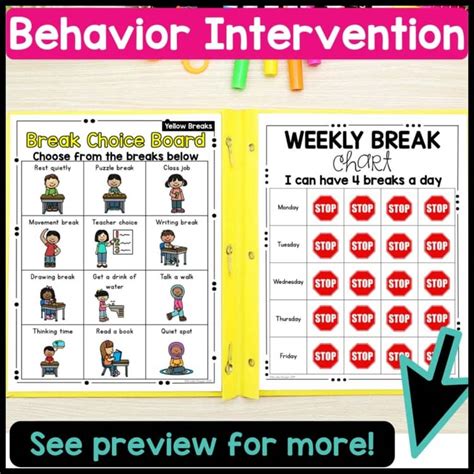 Break Time Visual Behavior Supports Choice Boards I Need A Break Card And Pass