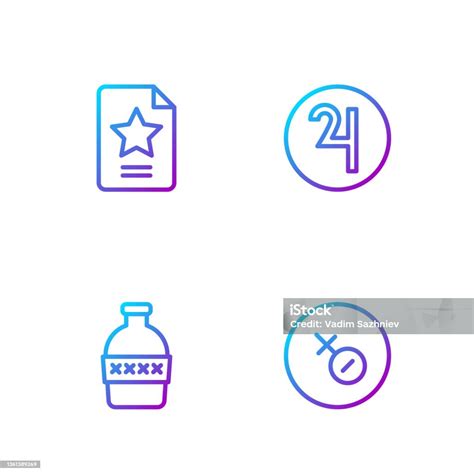 세트 라인 금성 기호 물 병 별 자리 조디악과 기호 목성 그라데이션 색상 아이콘입니다 벡터 0명에 대한 스톡 벡터 아트 및 기타 이미지 Istock