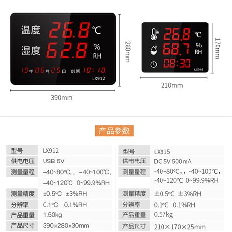 乐享电子干温湿度计表家用室内外工业用高精度显示器检测仪壁挂式虎窝淘