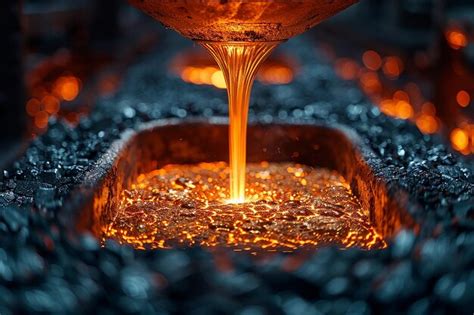 Liquids Metal Melt For Metal Shaping Lava Molten Metal Generated By Ai