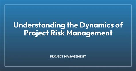 Understanding The Dynamics Of Project Risk Management • Slm Self