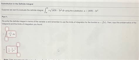 Solved Substitution In The Definite Integralsuppose We Want