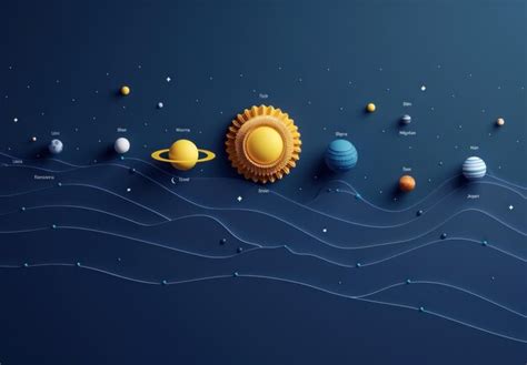 Stylized Solar System With Planets And A Sun Premium Ai Generated Image