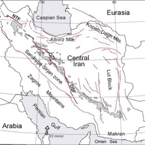 Major Seismotectonic Provinces Of Iran With Active Faults Jamali Et Download Scientific