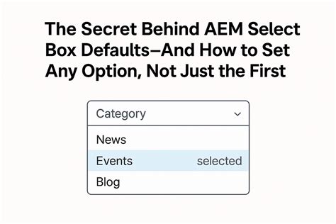 🎯 The Secret Behind Aem Select Box Defaults — And How To Set Any Option