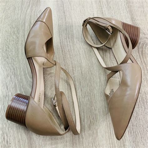 Nine West Shoes Nine West Zalk Point Toe Cross Strap Low Block Heel Pumps Poshmark