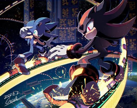 Sonic The Hedgehog And Shadow The Hedgehog Sonic And 1 More Drawn By