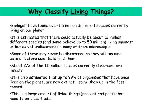 Why Is It Important To Classify Living Things At William Foxworth Blog