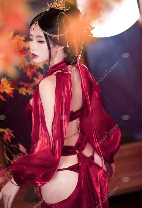 Exotic Dancer Sexy Lingerie Set Red Velvet Bra Panties With Skirt And Sleeves Cosplay Top