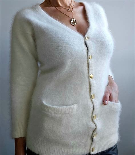 Vintage 70 Angora Cardigan Etsy Australia