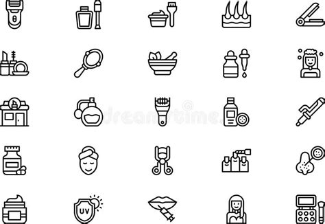 Cosmetology Icons Collection Is A Vector Illustration With Editable
