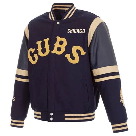Chicago Cubs Embroidered Logo Varsity Wool And Leather Jacket A2 Jackets