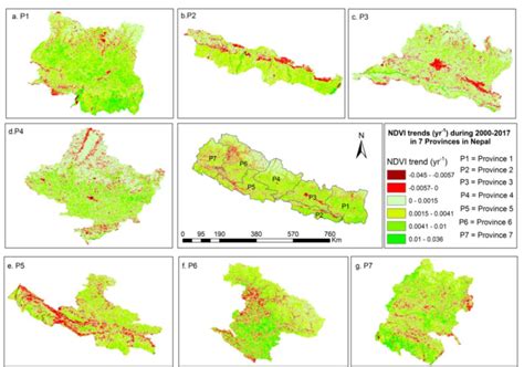 Linear Trends Of Annual Ndvi At National And Provincial Scales Based On