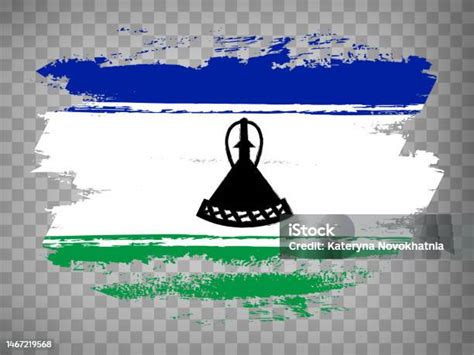 레소토 브러시 스트로크 배경의 국기입니다 디자인 앱 Ui에 대한 투명한 배경에 레소토 왕국의 국기 스톡 벡터입니다 Eps10 0