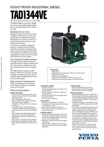 Tad1643ve Volvo Penta Pdf Catalogs Technical Documentation Brochure
