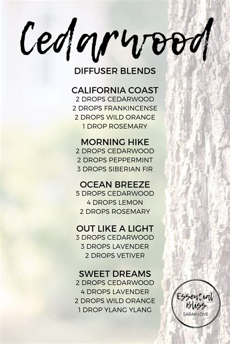 Cedarwood Diffuser Blends Essential Oil Diffuser Recipes Essential Oil Diffuser Blends