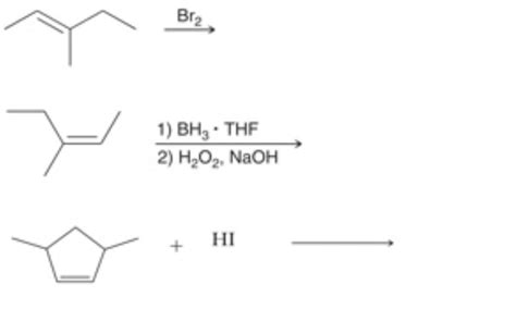 Answered: Br2 1) BH3 • THF 2) H,O2, N2OH HI | bartleby
