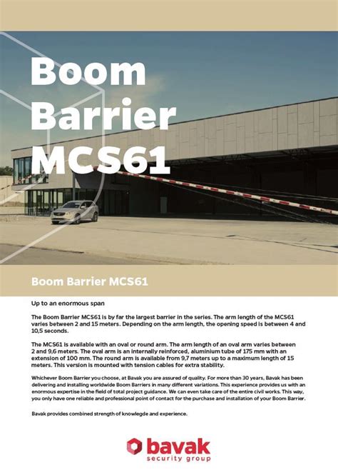 Bavak Security Group Bavak Offers Various Boom Barriers En