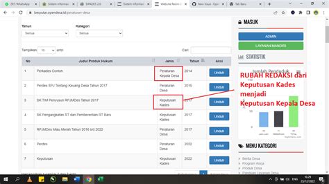 Bugerror Sesuaikan Tampilan Redaksi Keputusan Kades Menjadi Keputusan Kepala Desa Pada