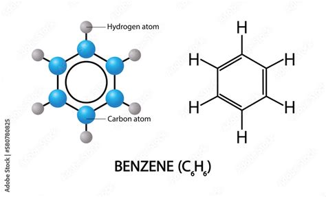 Illustration Of Chemistry And Physics Benzene Atomic Structure