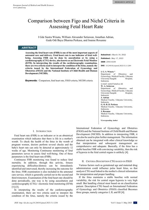 Pdf Comparison Between Figo And Nichd Criteria In Assessing Fetal Heart Rate