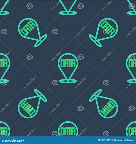 Line Data Analysis Icon Isolated Seamless Pattern On Blue Background
