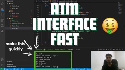 Atm Interface Java Youtube