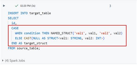 Sql Databricks Explicitly Insert Null Into Struct Column Stack Overflow