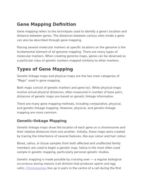Gene Mapping Definition Pdf Dominance Genetics Allele