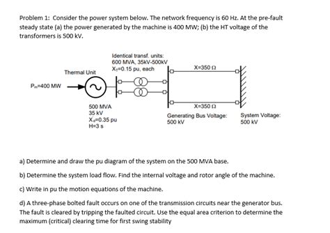 Solved Problem 1 Consider The Power System Below The