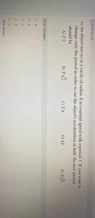 Solved Question An Object Moves In A Circle Of Radius Chegg